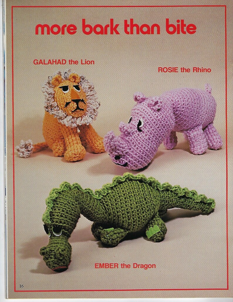 Crochet-a-pet Toy Animal Crocheting Patterns Vintage Craft | Etsy