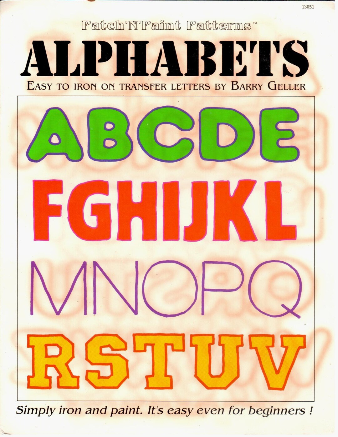 Patch 'N' Paint Patterns Alphabets Letters Iron-on Transfers VTG 80's ...