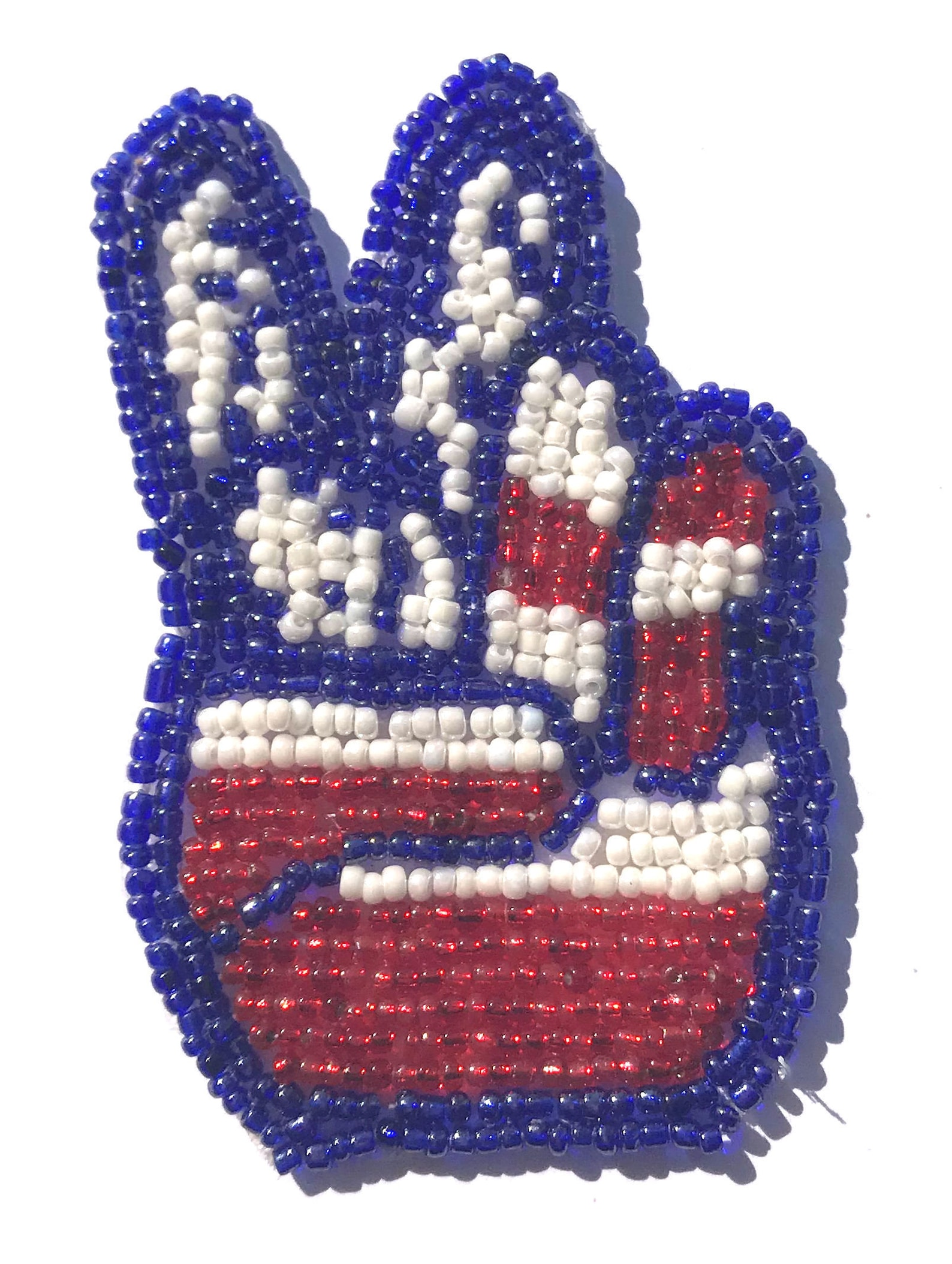 Pack of 2 Peace Sign Hand Symbol Beaded Sew-on Applique Craft - Etsy