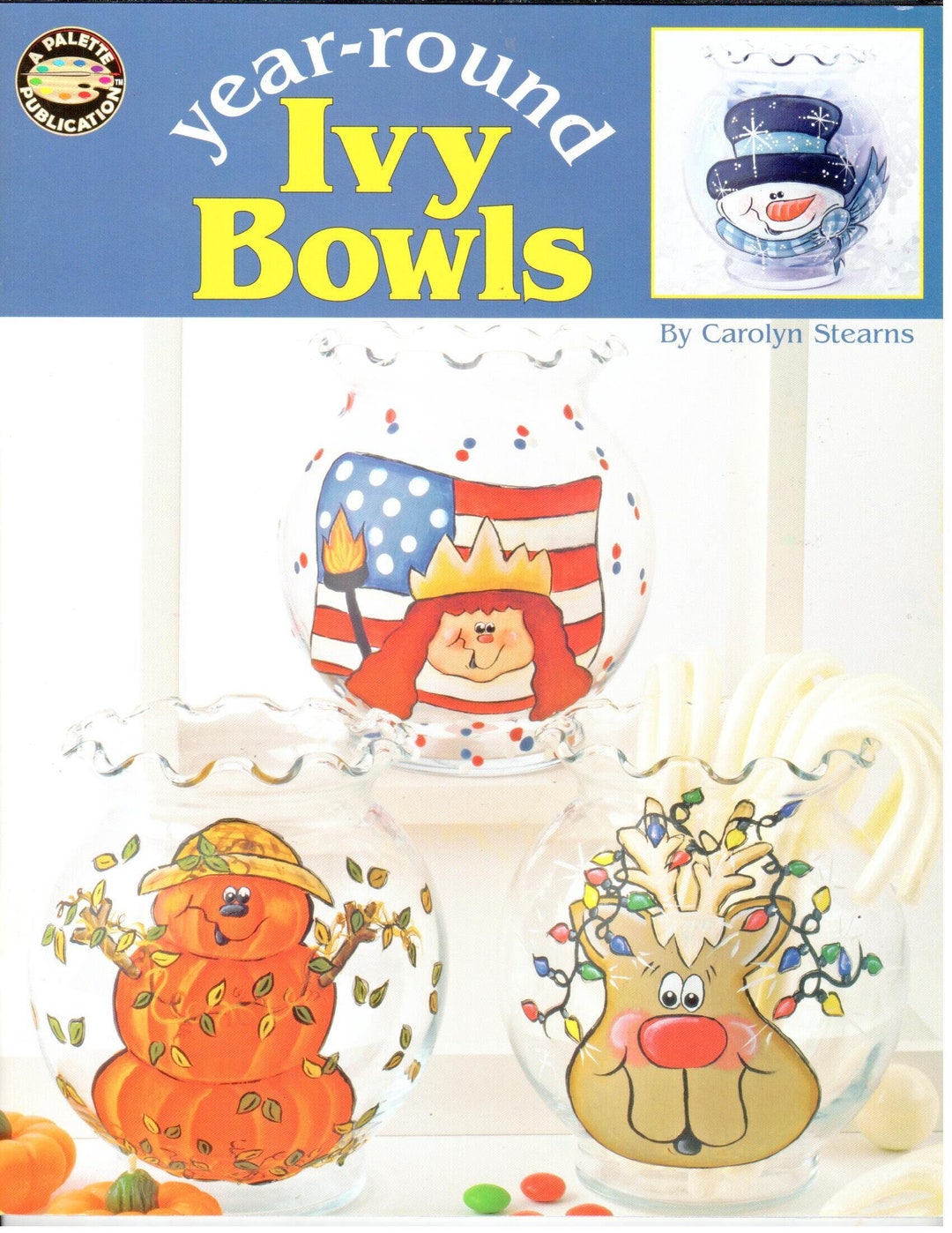Year Round Ivy Bowls Painted Vases Jars for Holidays Seasons Decorative ...