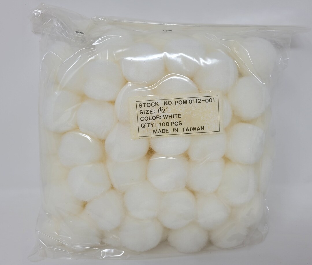 Bulk Pack 100 Pcs Large 1-1/2" Inch 38mm White Craft Pom Poms - Etsy