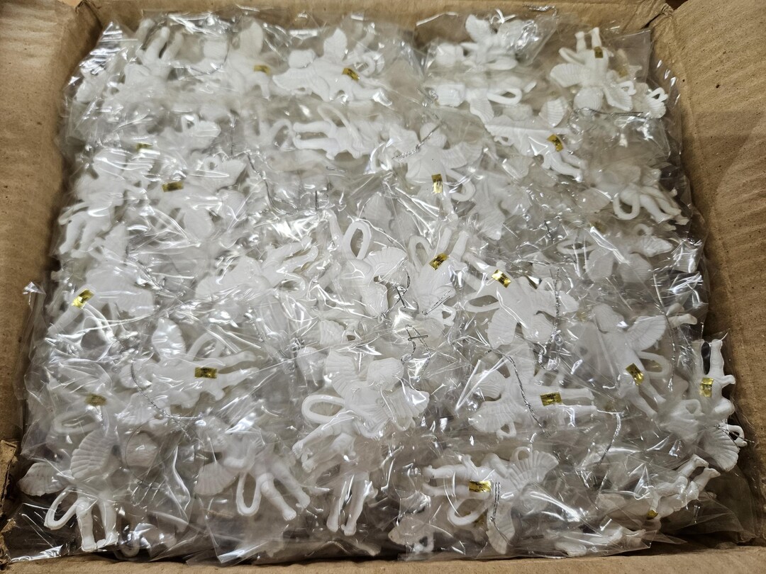 Bulk Case of 288 Vintage Miniature 2" White Plastic Angel With ...