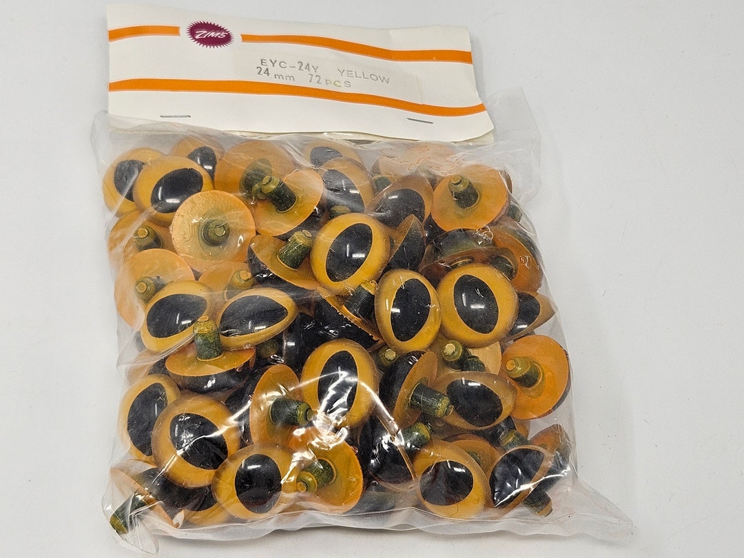 Bulk Pack 72 Pcs Zim's Vintage Cat Eyes Large 24mm Plastic Safety Eyes ...