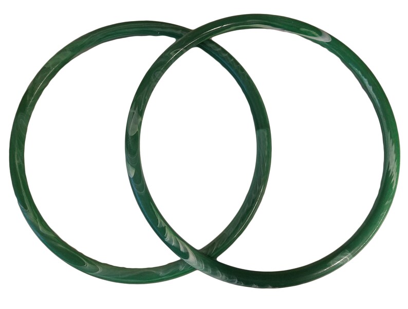 7" Round Vintage Plastic Marbella Macrame Craft Purse Handles or ...