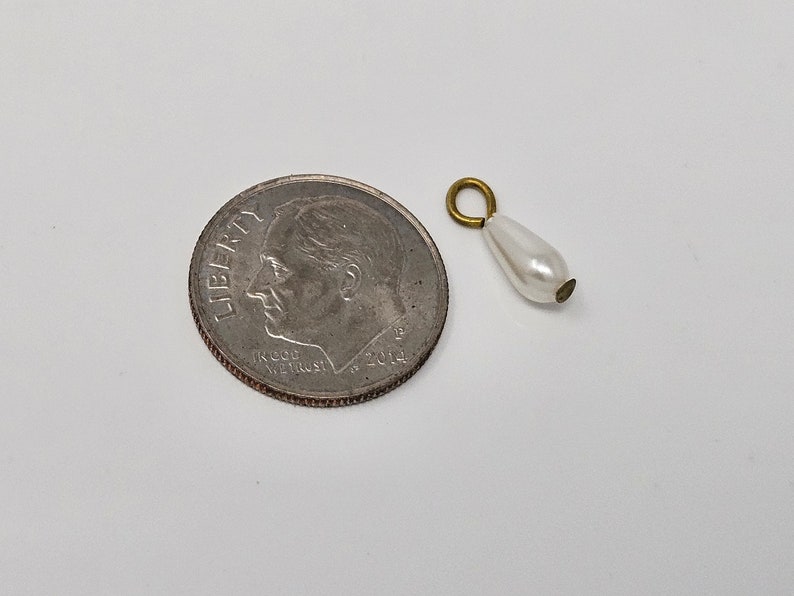 144 Pcs 4mm X 8mm Teardrop White Pearl Beads With Gold Metal Loop - Etsy