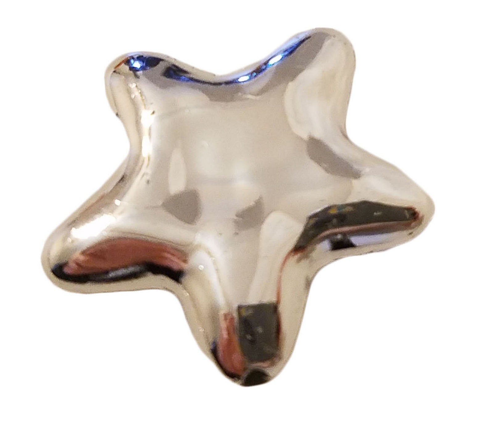 Pack of 50 Shiny Metallic Puffy Star-shaped Plastic Beads 1" Inch 25mm ...