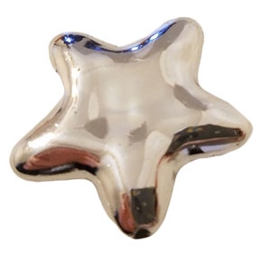 Pack of 50 Shiny Metallic Puffy Star-shaped Plastic Beads 1" Inch 25mm ...