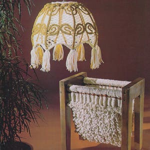 Macrame Decor Craft Book Vintage Retro 1970's Hanging Swag Lamp Pattern ...