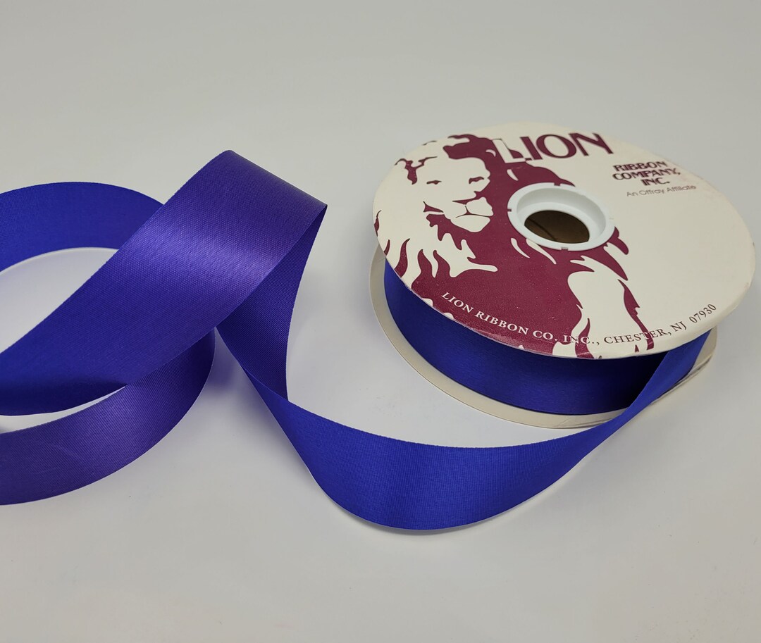 New Vintage Lion Brand Offray 100% Satin Acetate Craft Ribbon 1-3/8" X ...