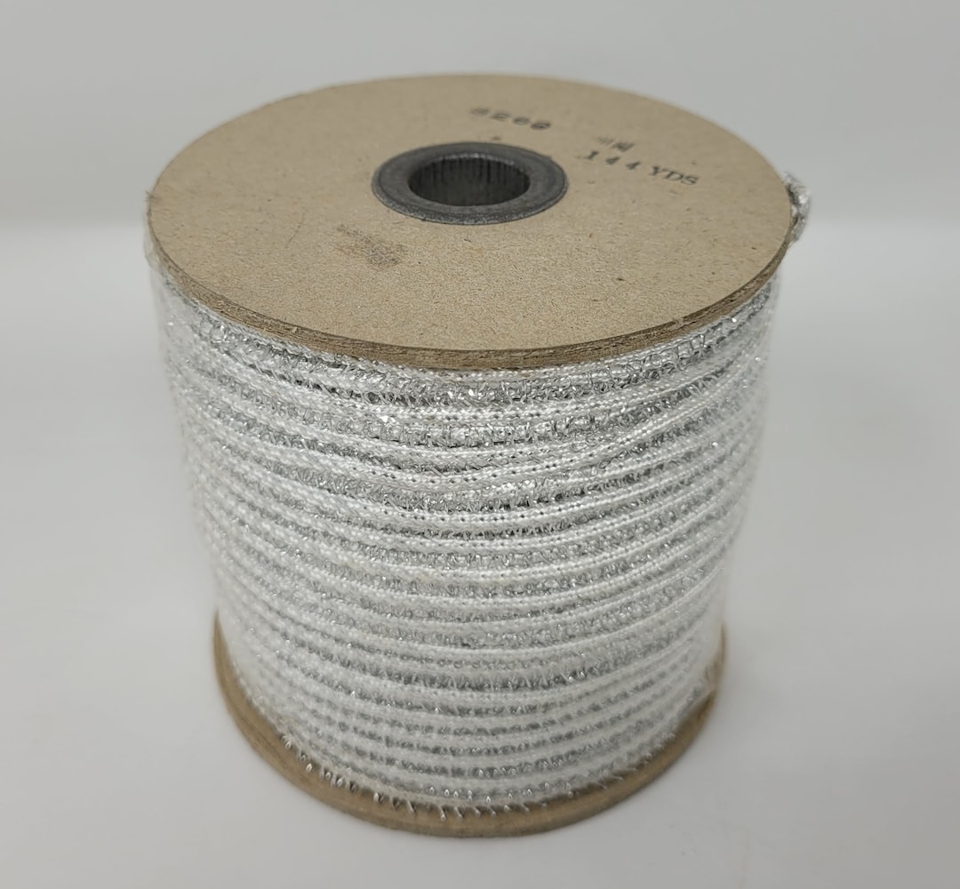 Bulk Spool Metallic Silver Tinsel Double Loop Picot 3mm 1/8" Craft ...