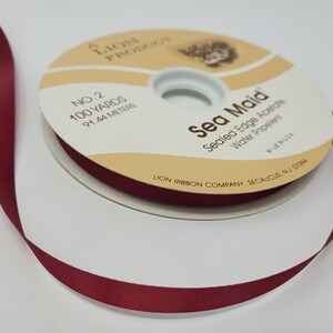 New Vintage Lion Brand Sea Maid 100% Satin Acetate Craft Ribbon 7/16" X ...
