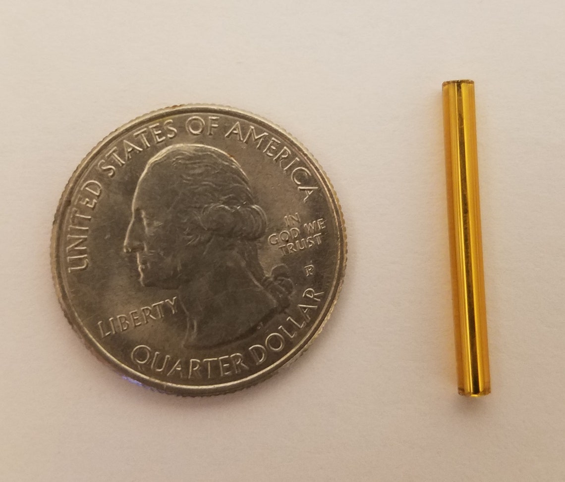 4oz 400 pcs Size 25 Metallic Gold Round Glass Tube Bugle | Etsy