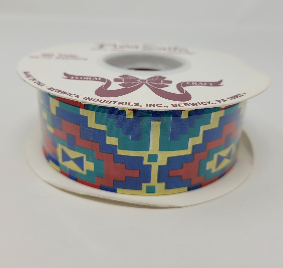 New Vintage Berwick Navajo Southwestern Geometric Pattern Floral Craft ...