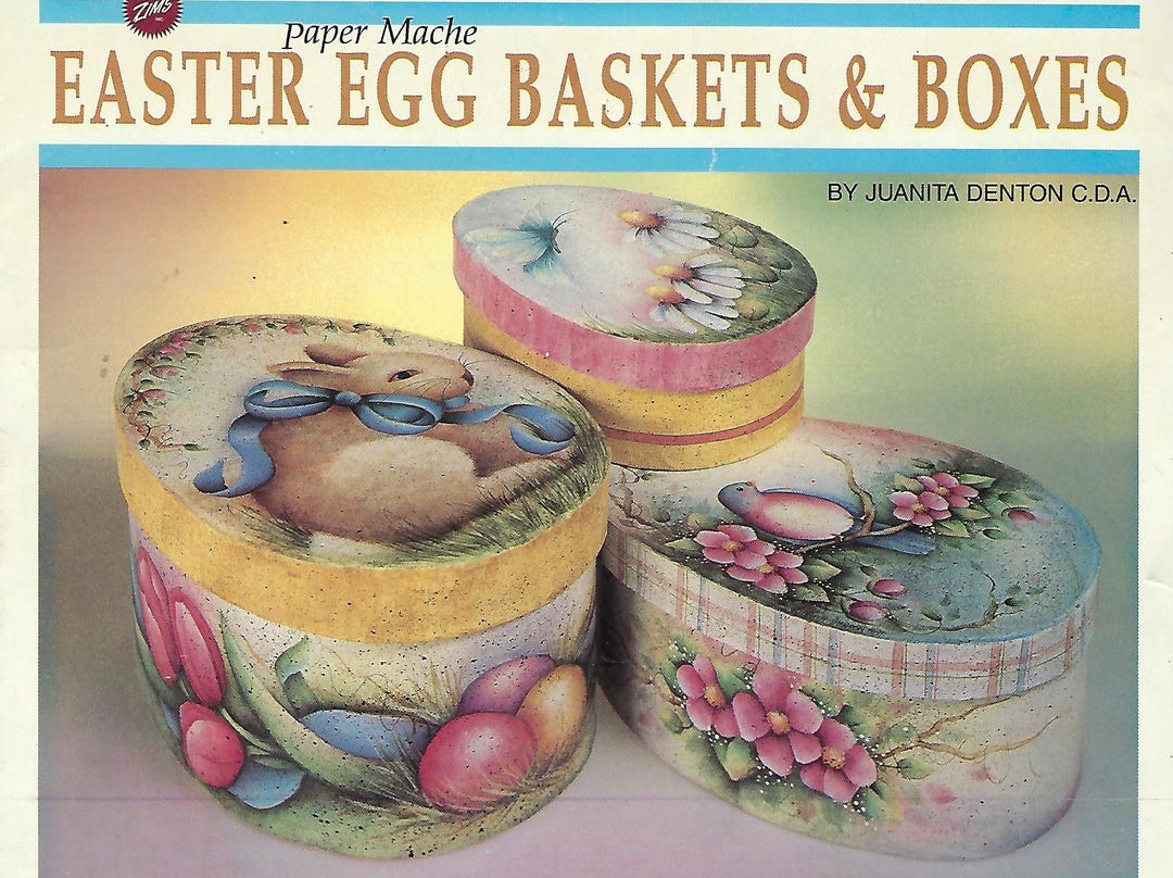 Paper Mache Easter Egg Baskets & Boxes Juanita Denton Decorative ...