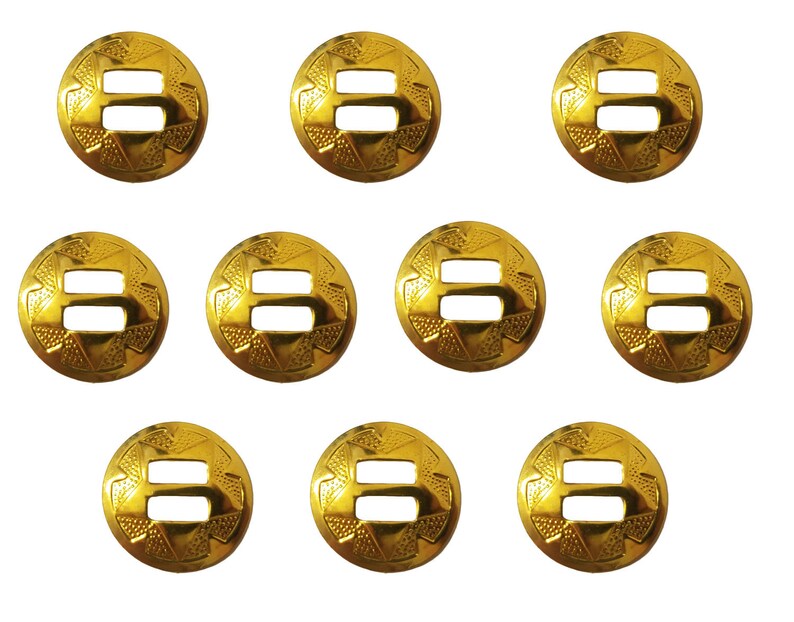 10 Pcs Small Round Silver or Gold Star Slotted Concho Metal | Etsy