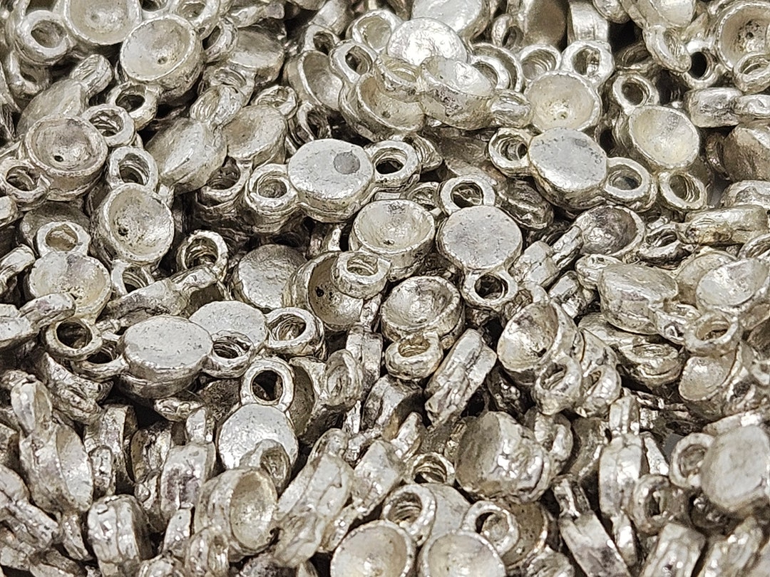 Pack of 50 Vintage Silver Plated Double Loop Spacer Connector Beads ...