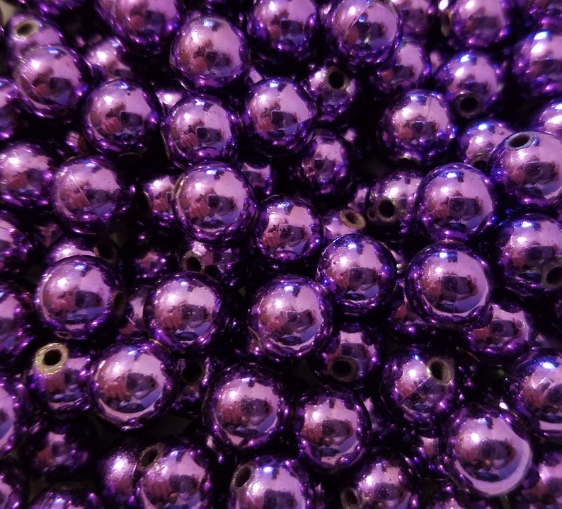 Lot of 100 Loose Artificial Metallic Plastic Pearls 10mm Round - Etsy