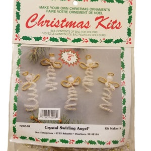 Vintage Merri Mac Crystal Swirling Angel Beaded Christmas Ornament ...
