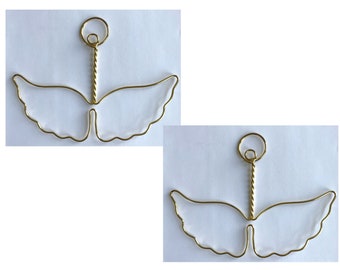 2 Pair 7 Twisted Gold Metal Wire Angel Wings for Craft | Etsy