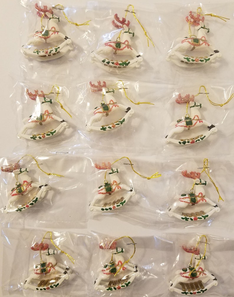 Pack of 12 Vintage Miniature Reindeer Rocking Horse Christmas - Etsy