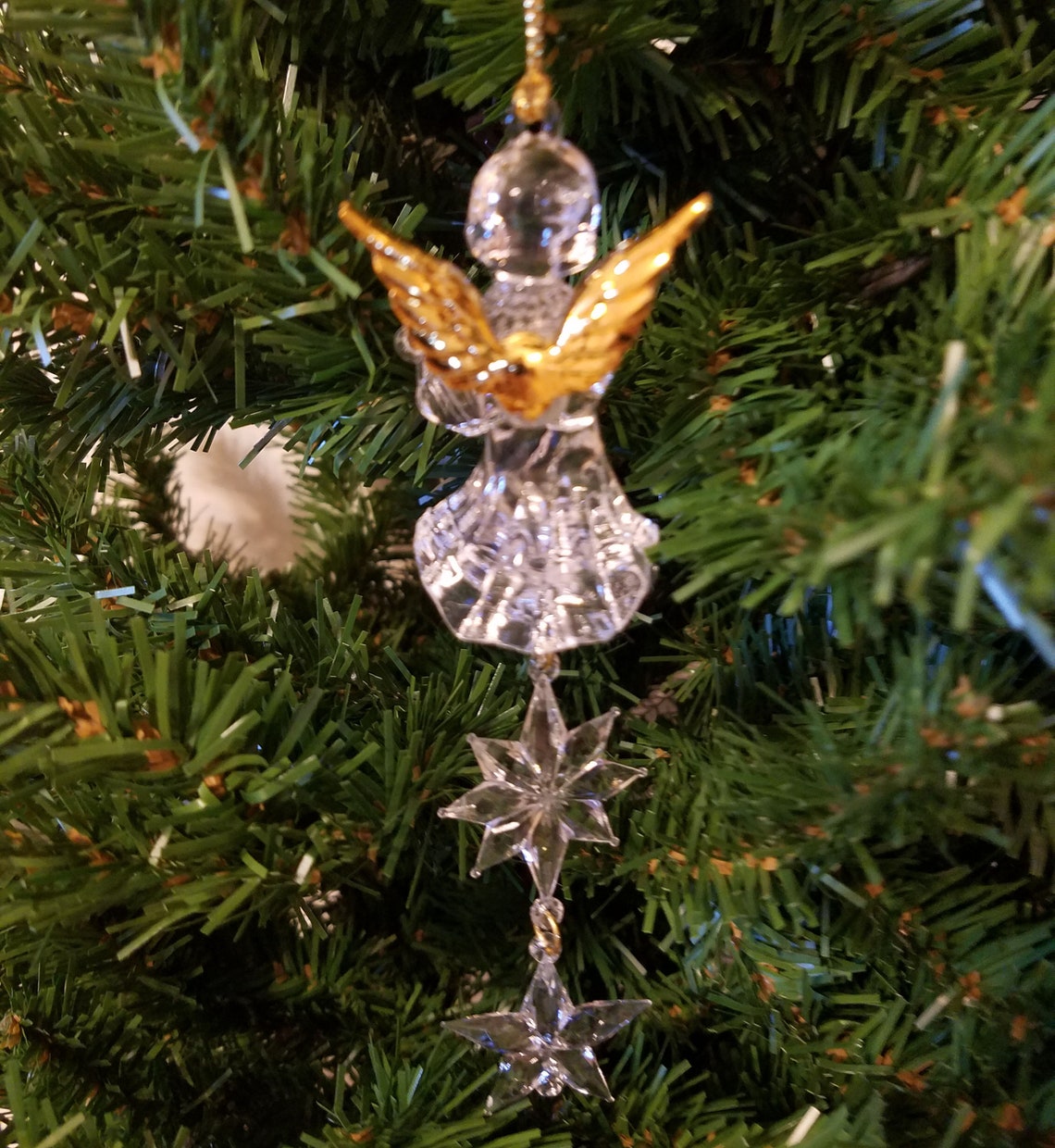 Lot of 6 Vintage 6 Crystal Clear Acrylic Angel Ornaments - Etsy