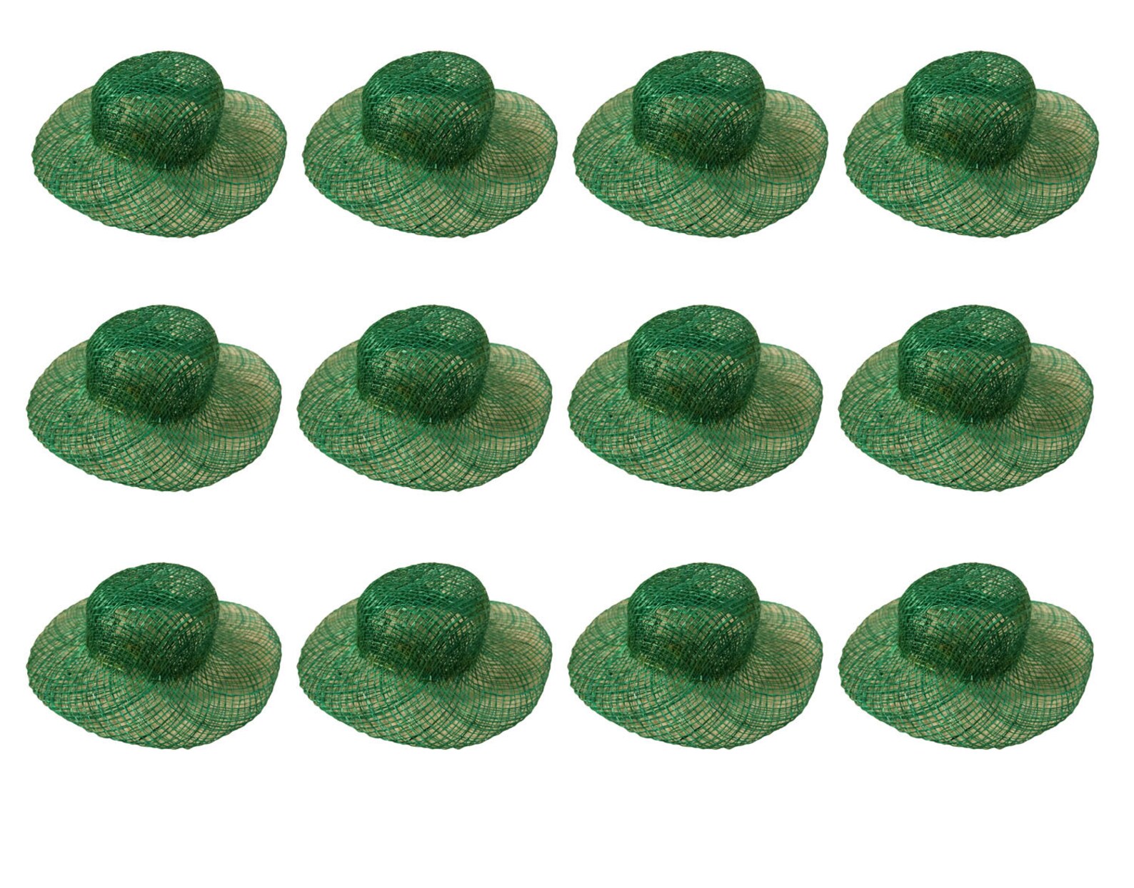 Pack of 12 Vintage 3" Miniature Natural Sinamay Woven Sun Hats Barbie ...