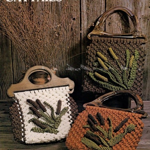 Vintage Macrame Applique Purses - Craft Book W/ Patterns & Instructions ...