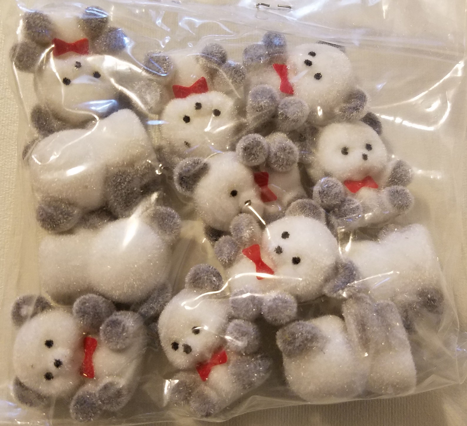 Lot of 12 Darice Craft 1" Miniature Flocked Teddy Bears - Etsy