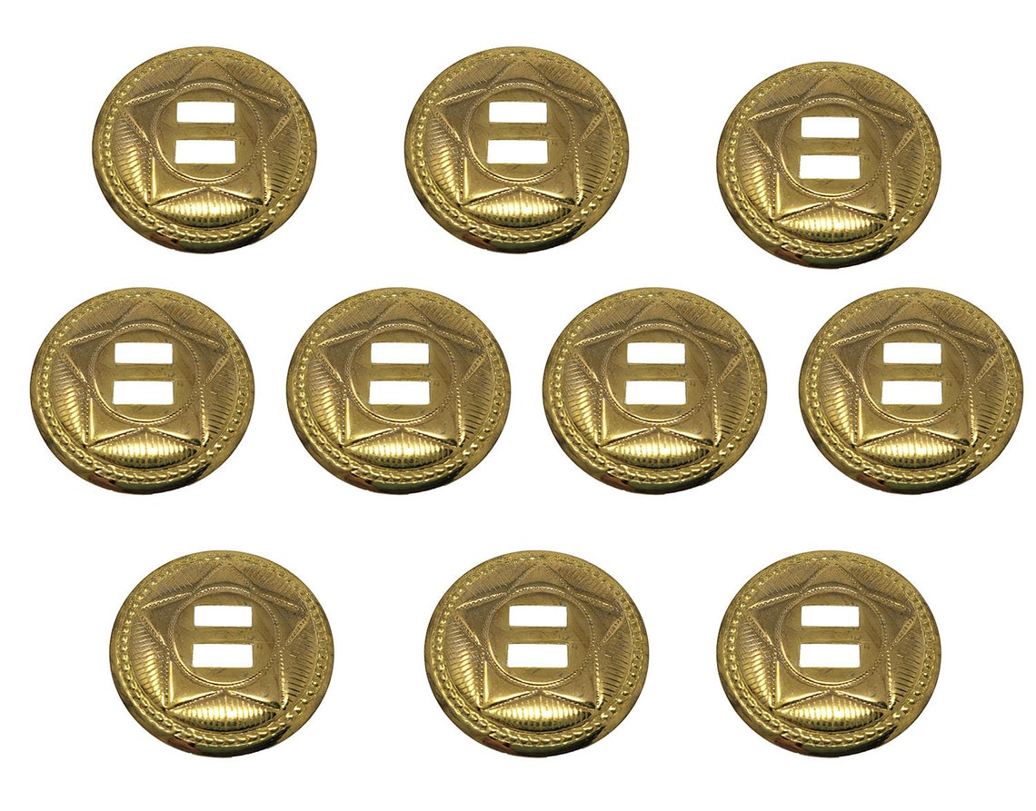 10 pcs Gold Metal Large 1-1/2 Round Star Slotted Conchos | Etsy