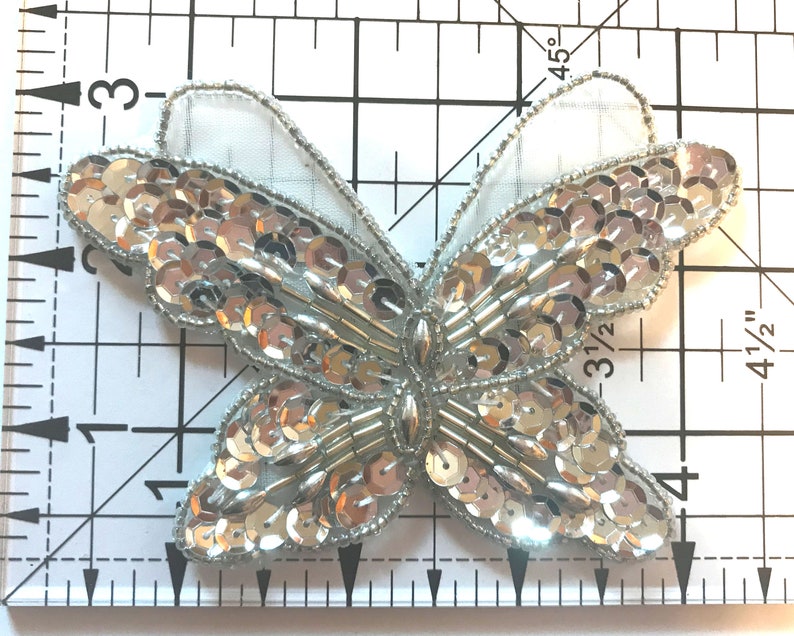 Large Butterfly Beaded Sequined Sew-on Applique Craft Sewing ...