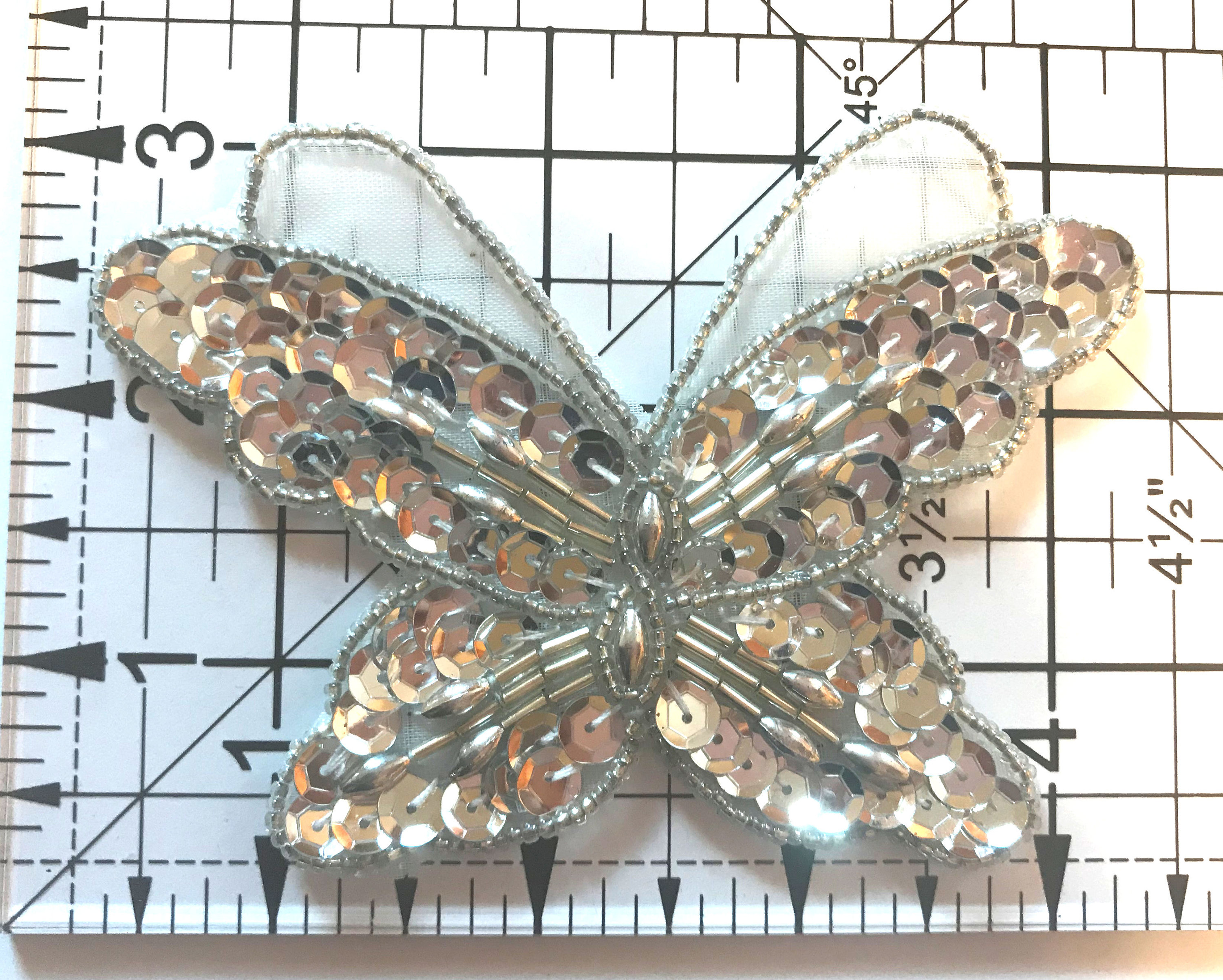 Large Butterfly Beaded Sequined Sew-on Applique Craft Sewing ...