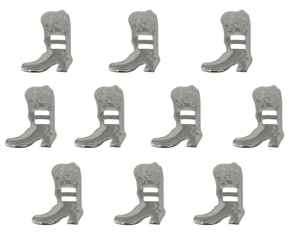 10 Pcs Cowboy Boot Metal Western Cowgirl Bolo Slotted Concho Slides ...