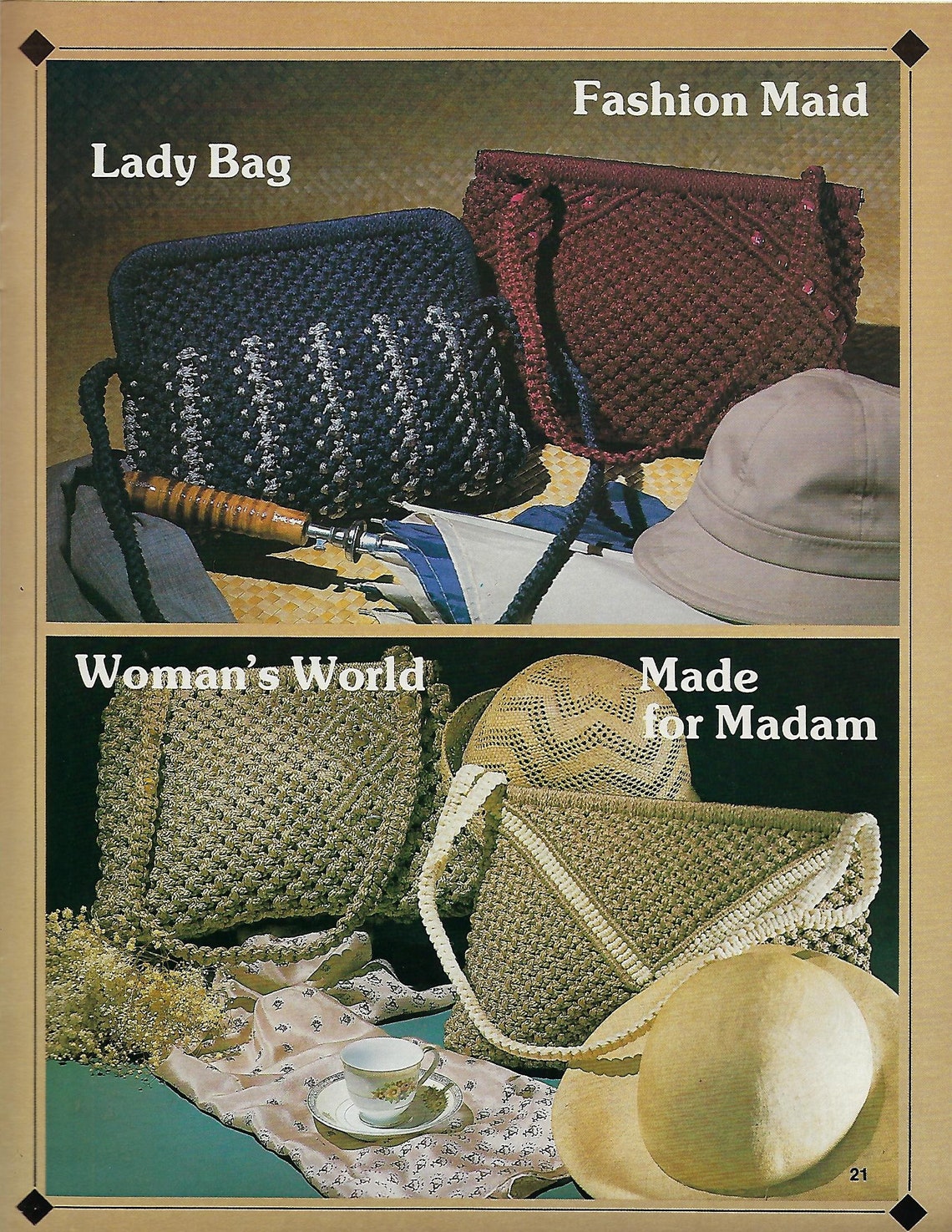 Handsome Handbags to Macrame Book Vintage Purse Patterns - Etsy