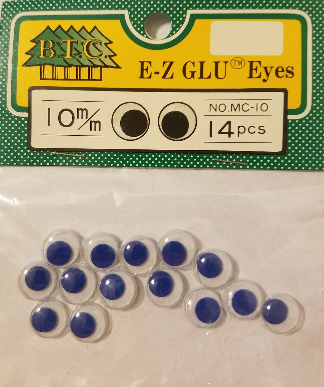 12 Packs BTC E-Z GLU Blue Movable Wiggle Googly Eyes 10mm for Crafts ...