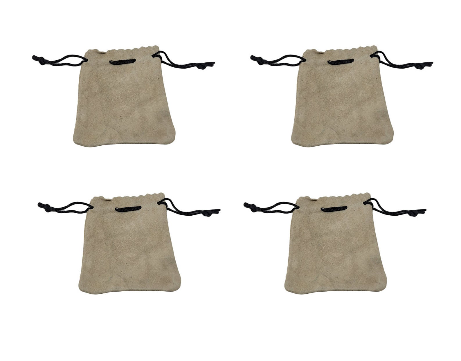 Pack of 4 Small Genuine Suede Leather Drawstring Pouch Bag for - Etsy