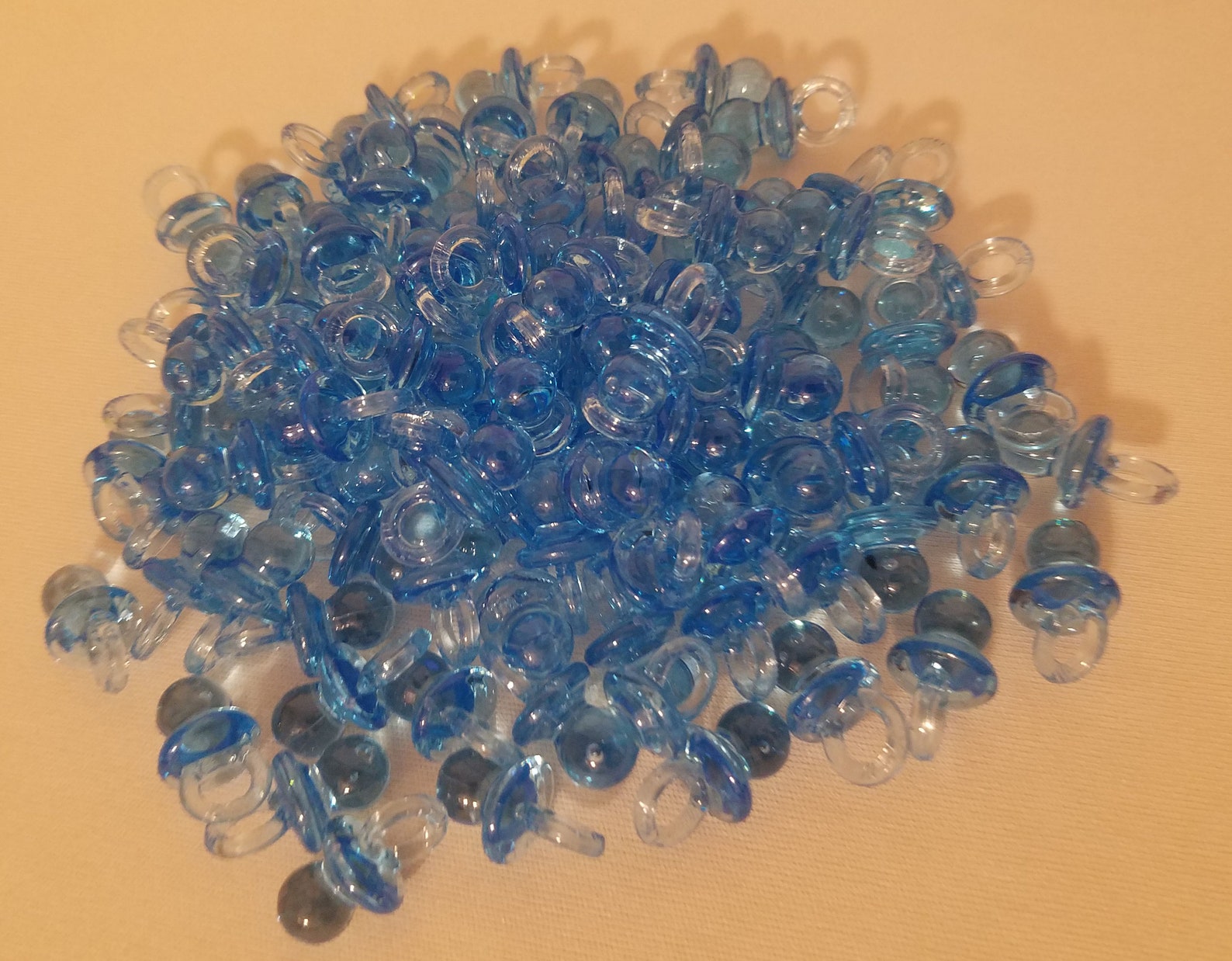 Pack of 100 Tiny Clear Transparent Miniature Acrylic Plastic Pacifiers ...