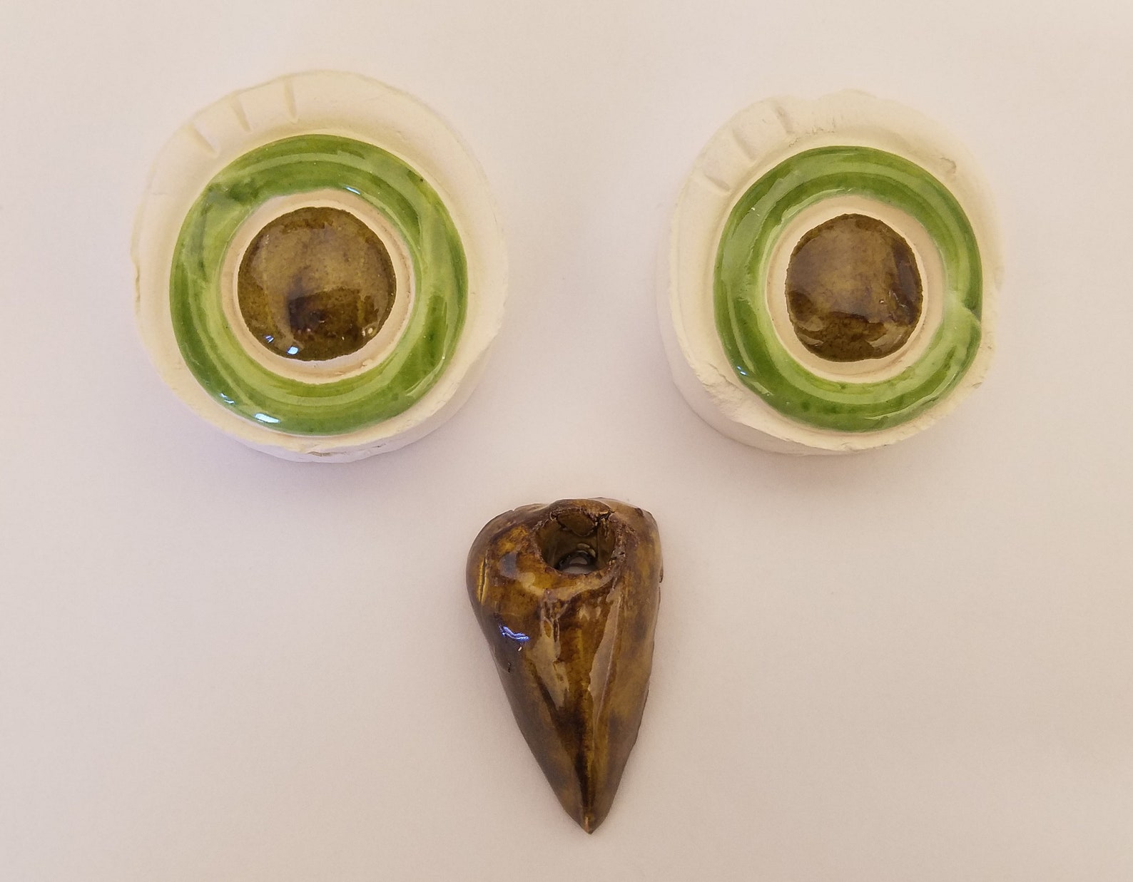 Vintage Ceramic Owl Eyes & Beak Beads for Macrame Owl - Etsy