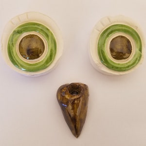 Vintage Ceramic Owl Eyes & Beak Beads for Macrame Owl - Etsy