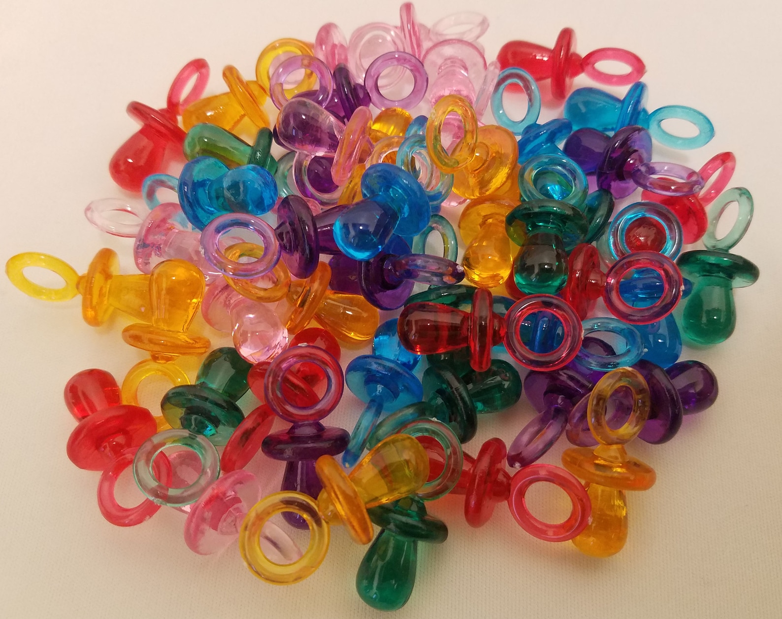 Pack of 50 Small Clear Transparent Miniature Acrylic Plastic Pacifiers ...