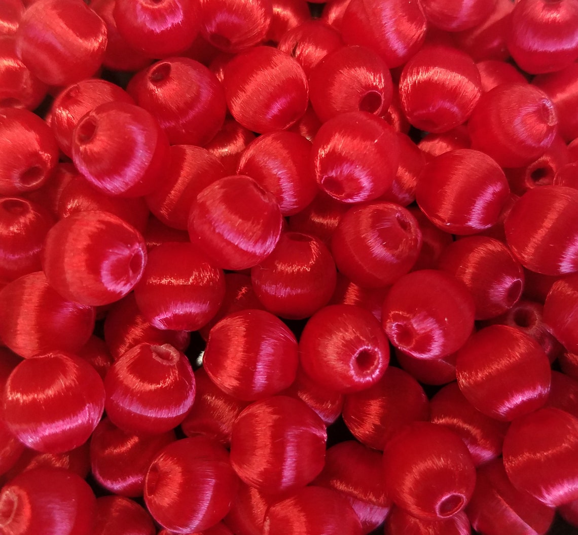 144 Pcs Vintage Silk Thread Wrapped Craft Beads 10mm Round in - Etsy