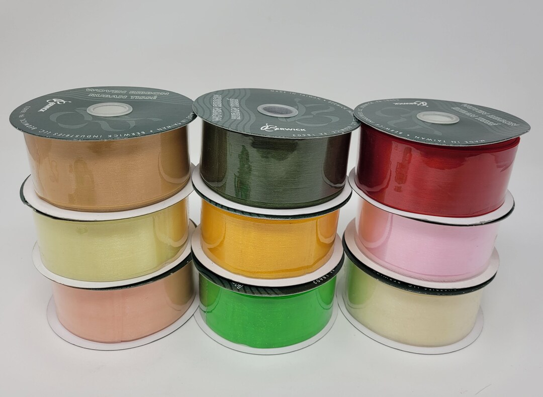 NEW Vintage Berwick Misty Sheer 100% Nylon Woven Craft Ribbon 1-1/2 ...