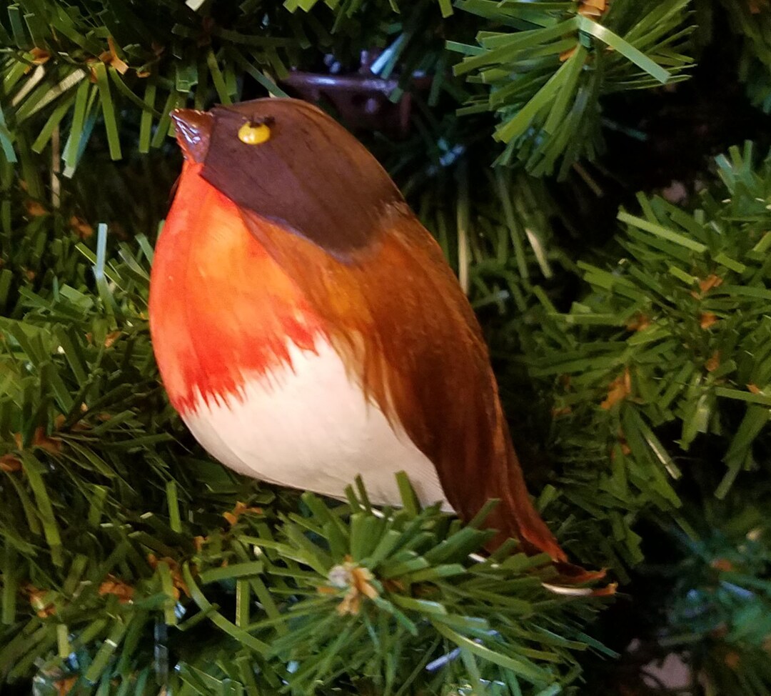 Pack of 4 Small 3" Red Breast Artificial Birds Robin, Finch for Floral ...