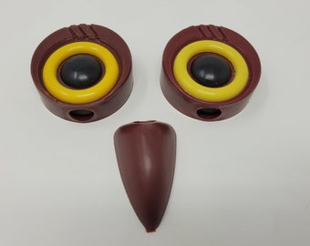 Vintage Ceramic Owl Eyes & Beak Beads for Macrame Owl | Etsy
