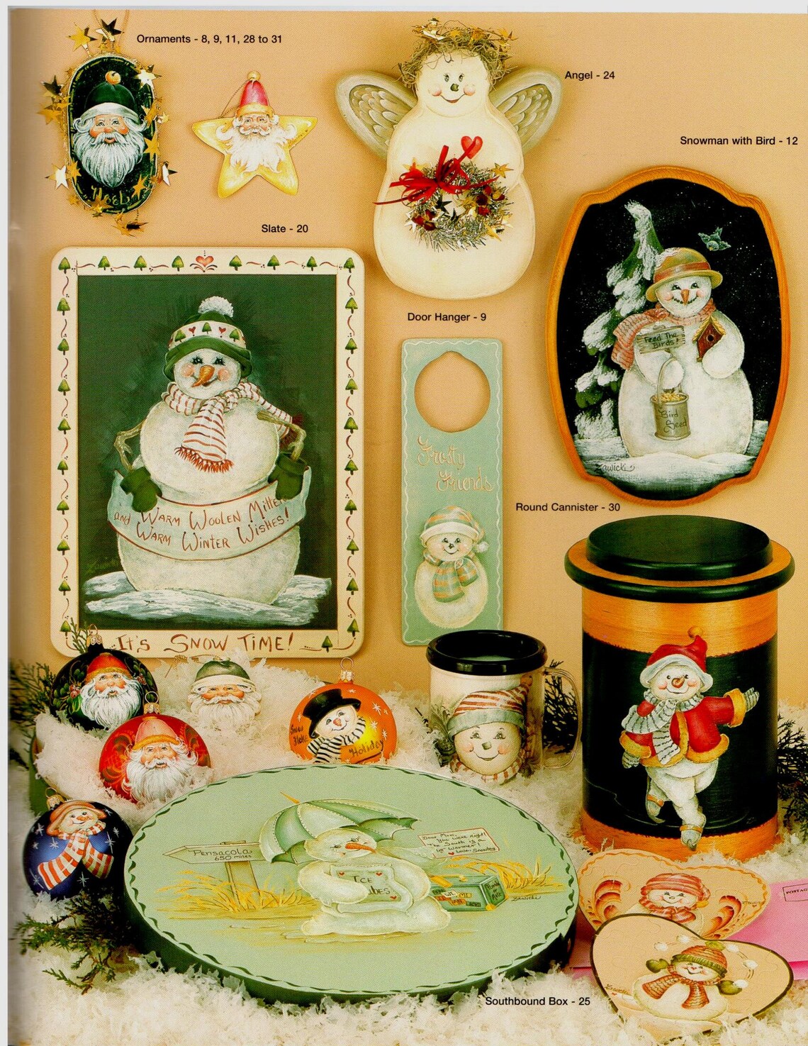 Santa Loves Snowmen Acrylic Decorative Painting Patterns Craft - Etsy