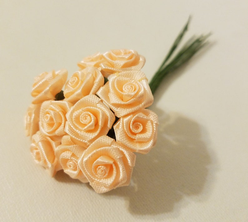 144 Pcs 12mm 1/2 1/2 Inch Satin Ribbon Roses on Wire | Etsy