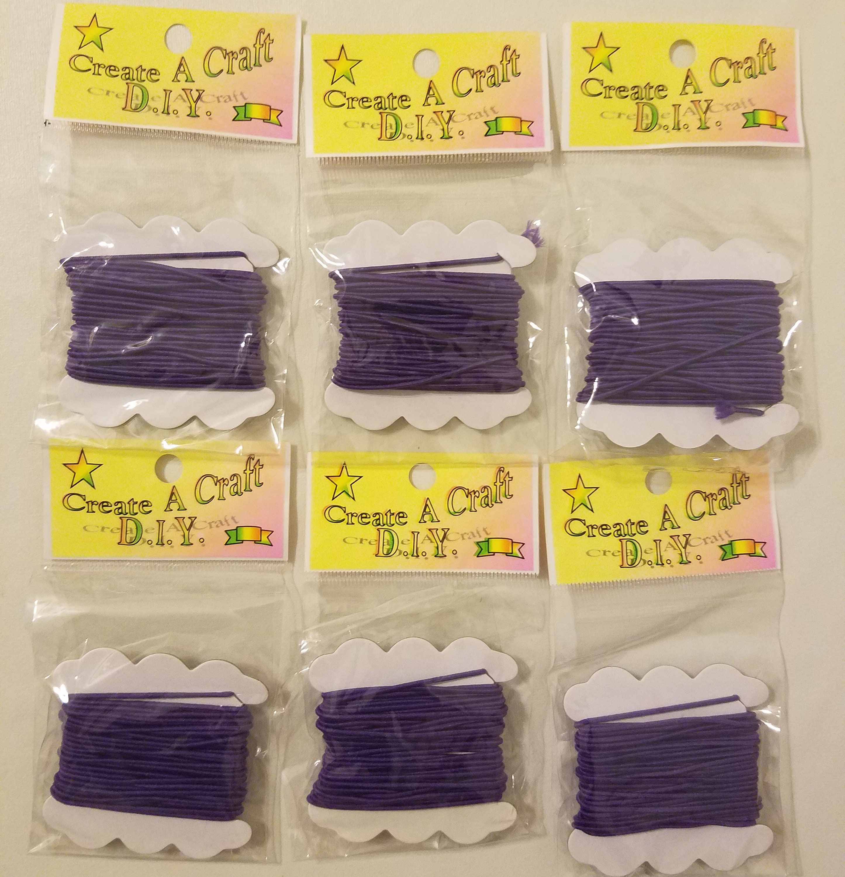 Pack of 6 Create A Craft DIY 1.5mm Elastic Bracelet Craft Macrame ...