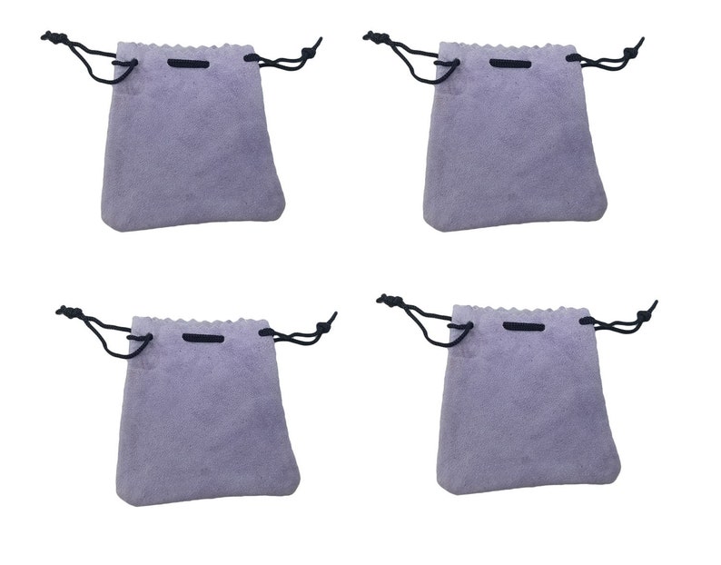 Pack of 4 Small Genuine Suede Leather Drawstring Pouch Bag for - Etsy