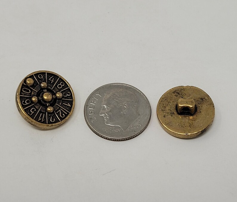 12 Pcs Roulette Wheel Antique Gold or Silver Molded Plastic Sewing ...