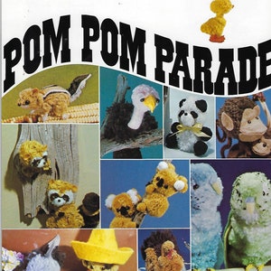 Pom Pom Parade Animals Vintage 1970's Craft How to Pattern Book - Etsy