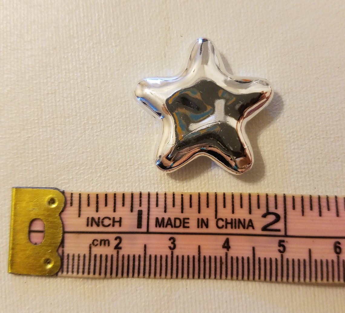 Pack of 50 Shiny Metallic Puffy Star-shaped Plastic Beads | Etsy